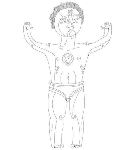 Premium Vector Vector Illustration Of Nude Man Mystic God Hand Drawn Image Of Person