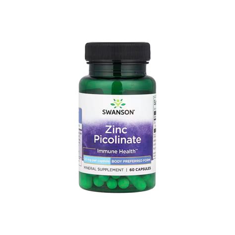 Zinc Picolinato 22mg 60 Cápsulas Swanson