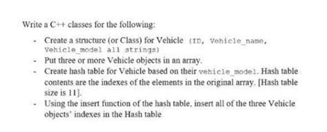 Solved Write A C Classes For The Following Create A Chegg