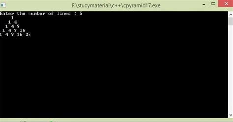 C Program For Pascal Triangle Using Square Of Number C Programs