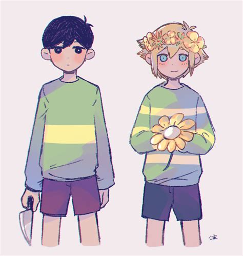 Safebooru 2boys Asriel Dreemurr Cosplay Bangs Basil Omori Black