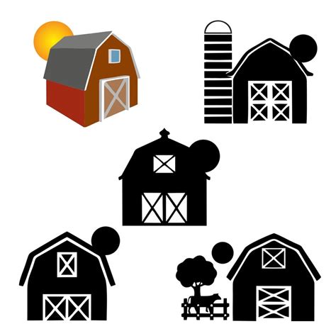 Barn Svg Bundle Farm Barn Clipart Barn House Vector Farm Life Decal