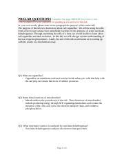 Bio Pre Lab Lab Doc PRELAB QUESTIONS Complete This Page BEFORE You Come To Lab THEN Submit