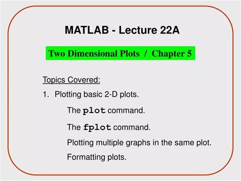 PPT MATLAB Lecture 22A PowerPoint Presentation Free Download ID 735283