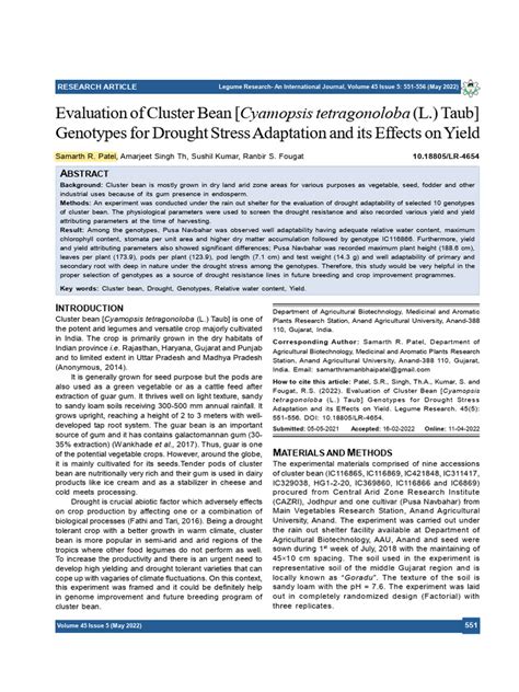 15 Patel Et Al 2022 Pdf Legume Botany