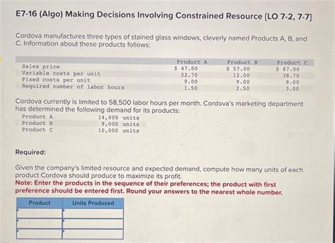 solved e7 16 algo making decisions involving constrained