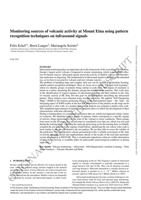 Pdf Monitoring Sources Of Volcanic Activity At Mount Etna Using