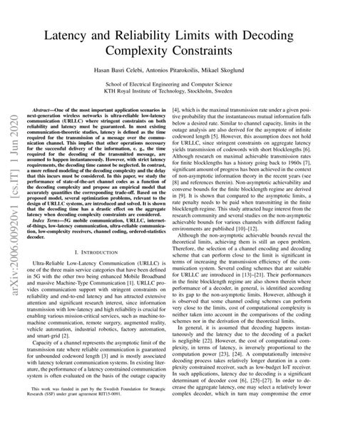 Latency And Reliability Limits With Decoding Complexity Constraints Deepai