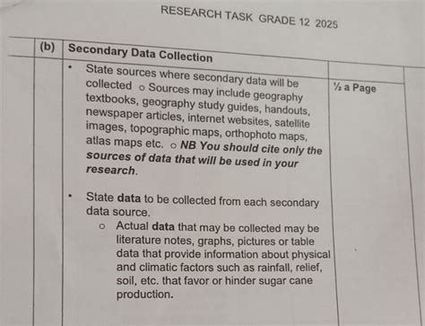 Research Task Grade 122025 Bmultirow 2 Begin Tabular L Secondary
