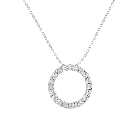 Ladies Circle Of Love Diamond Eternity Pendant With Chain 14k Gold
