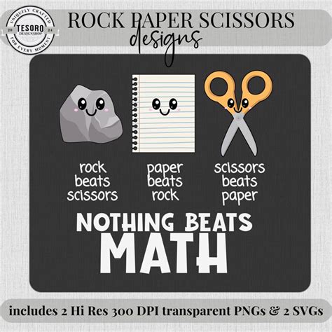 Nothing Beats Math Svg Png Rock Paper Scissors Teacher Design