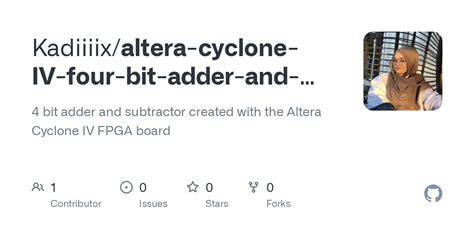 GitHub Kadiiiix Altera Cyclone IV Four Bit Adder And Subtractor 4
