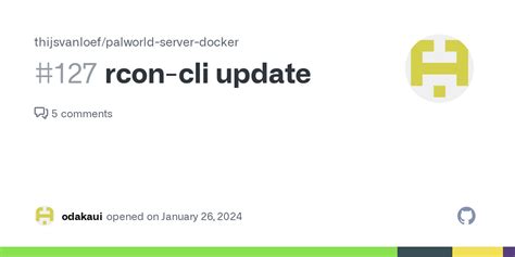Rcon Cli Update · Issue 127 · Thijsvanloefpalworld Server Docker · Github