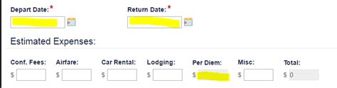 Javascript Code To Multiply Per Diem Rate Based On The Dates Selected