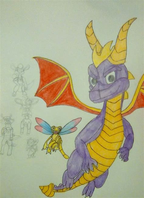 Spyro And Sparx Sketch By Nikkigamer On Deviantart