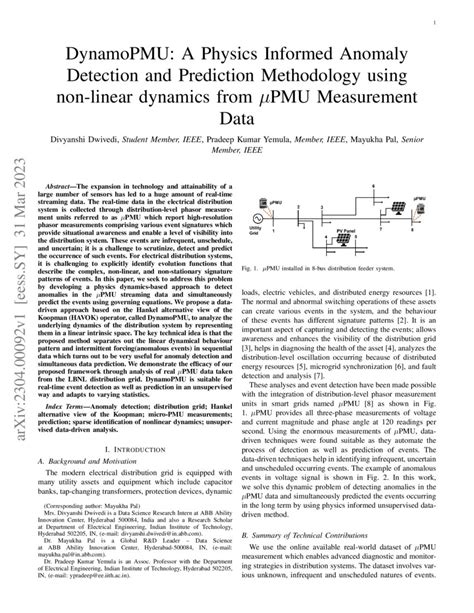 Dynamopmu A Physics Informed Anomaly Detection And Prediction Methodology Using Non Linear