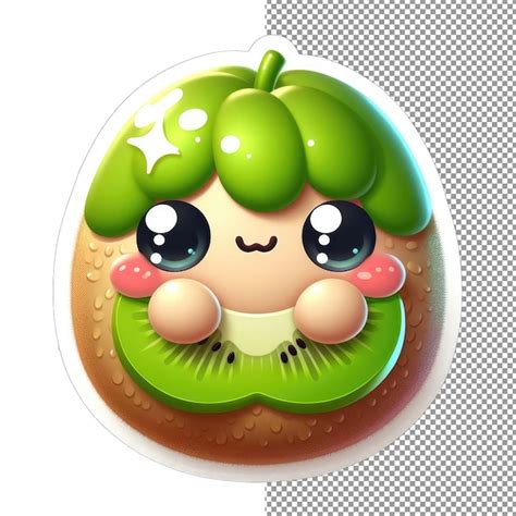 Premium Psd Cheerful Harvest Sticker Set Featuring Darling Fruits