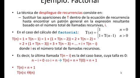 Tema 2 4 Análisis de Algoritmos Recursivos YouTube