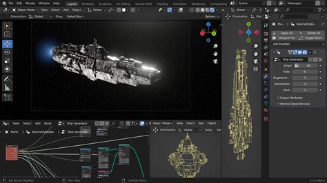 Starship Generator With Geometry Nodes Free Blender Tutorial By Frank Haberland — Prouser Me
