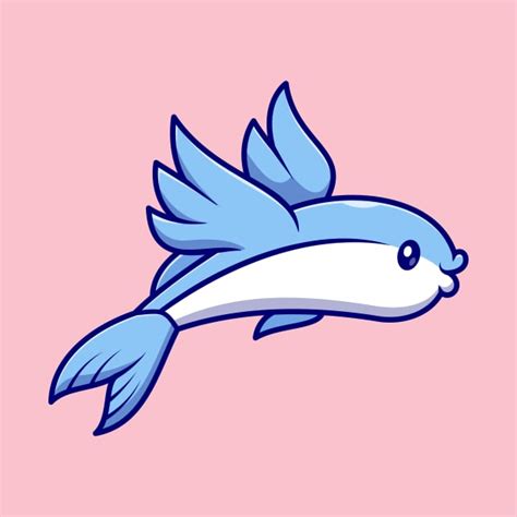 Cute Flying Fish Swimming Cartoon Cute Flying Fish Swimming Cartoon