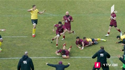 რაგბი რუმინეთი საქართველო 6 8 გურამ გოგიჩაშვილის სადებიუტო ლელო ნაკრებში Youtube