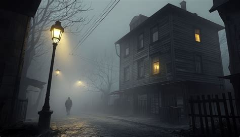 Eerie Abandoned Lighthouse With Foggy Atmosphere Background Playground