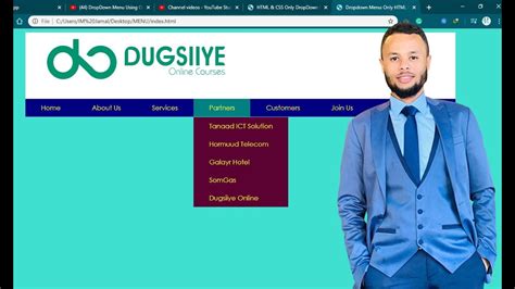 Drop Down Menu Tutorial Using Only Html And Css Basics Somali Youtube