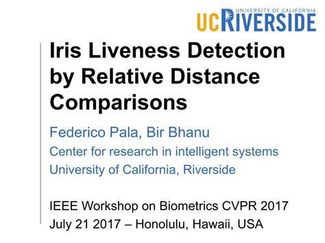 Pdf Iris Liveness Detection By Relative Distance Comparisonsvislab