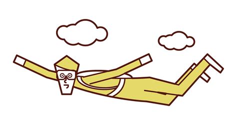 스카이다이빙남성 일러스트 무료 일러스트 소재집 Kukukeke