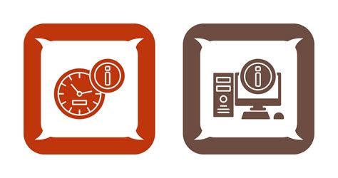 Clock And Computer Icon Vector Art At Vecteezy