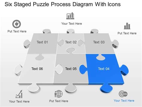 Wm Six Staged Puzzle Process Diagram With Icons Powerpoint Template PowerPoint Presentation