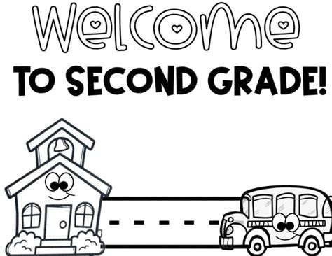 Editable Welcome To Second Grade First Day Of School Coloring Page