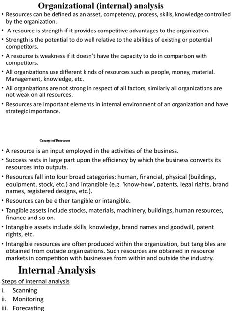 Unit 4 Internal Analysis Pdf Value Chain Competitive Advantage