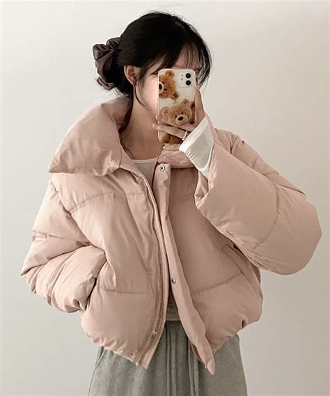 💖고퀄아방핏💖 포피 겨울 크롭 세미크롭 오버핏 숏 웰론 패딩 숏패딩 기본 꾸안꾸 포근 긴소매 루즈핏 아우터 잠바 점퍼 에이블리