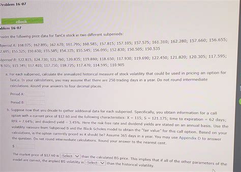 Solved Problem 16 07 Cisale Blem 16 07 Nsider The Following
