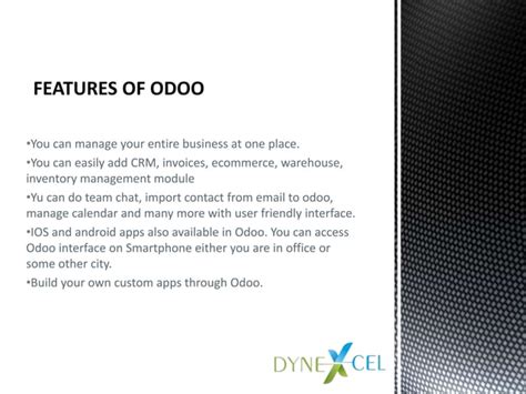 Odoo Features Price Alternatives Ppt