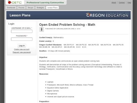 open ended problem solving math lesson plan for 6th grade lesson planet