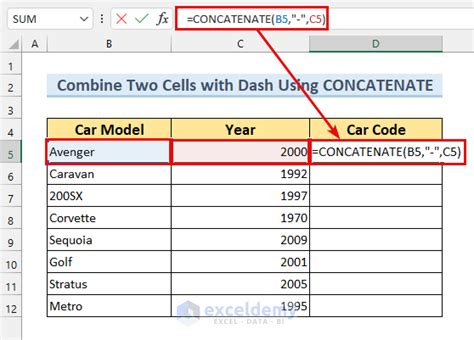 How To Combine Two Cells In Excel With A Dash 5 Methods Exceldemy