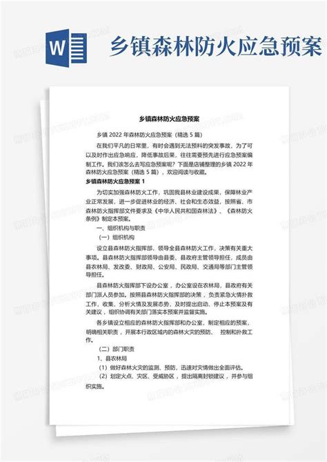 乡镇森林防火应急预案Word模板下载 编号lrpwgevd 熊猫办公