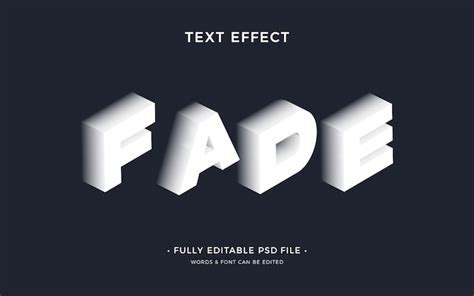 premium psd fade out text effect design