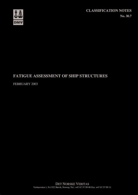 Pdf Fatigue Assessment Of Ship Structures Dokumen Tips