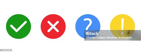 마크 와 크로스 마크 세트를 확인합니다 느낌표와 물음표 녹색 진드기와 원 모양의 적십자 예 또는 아니오 기호 체크리스트의 개념 거부 또는 수락 퀴즈 배너 벡터 일러스트레이션