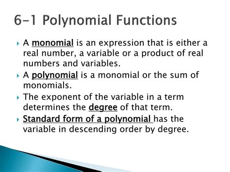 Ppt Chapter 6 Polynomial Functions Powerpoint Presentation Free