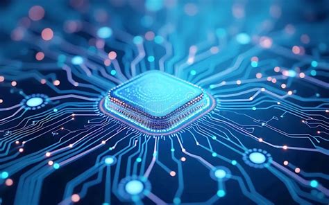 A Holographic Circuit Board Design With Glowing Nodes And Circuitry Symbolizing Advanced