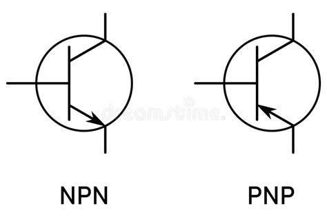 Schematic Marking Of Npn And Pnp Type Transistor Stock Illustration