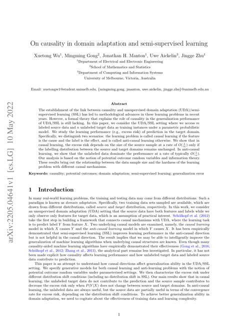 Pdf On Causality In Domain Adaptation And Semi Supervised Learning An Information Theoretic