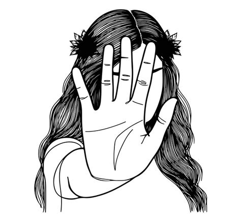 Premium Vector Woman Hand Arm Stop Line Drawing