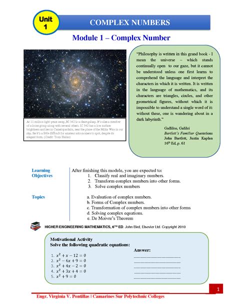 SOLUTION Module 1 Complex Numbers Studypool