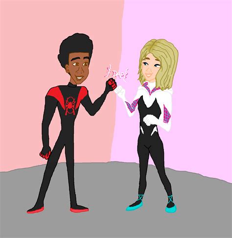 Miles And Gwen Are Spidey Friends Dap Spider Man Into The Spider Verse Spider Man Fan Art