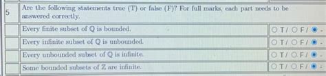 Solved Are The Following Statements True T Or False F Chegg